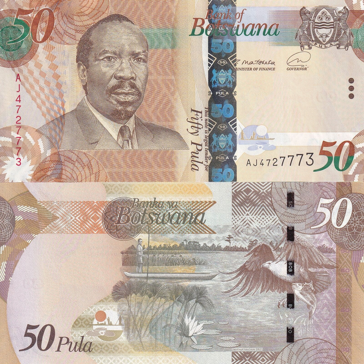 Botswana 50 Pula 2021 P 32 UNC – Noteshobby