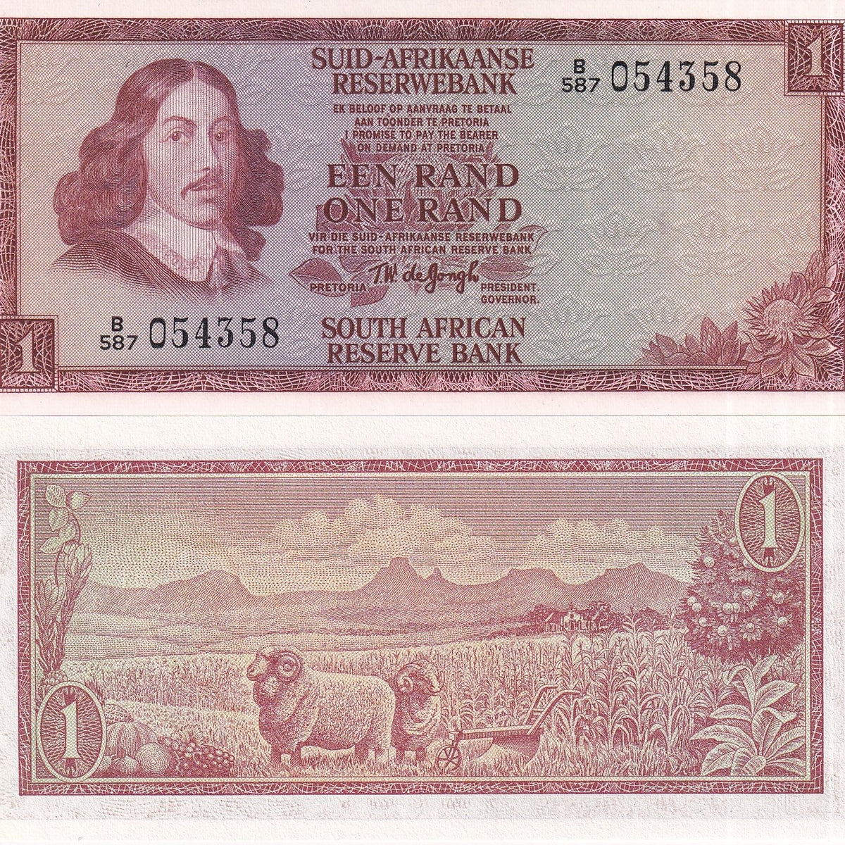 South Africa 1 Rand P 116 B WTM J VAN RIEBEECK UNC – NotesHOBBY