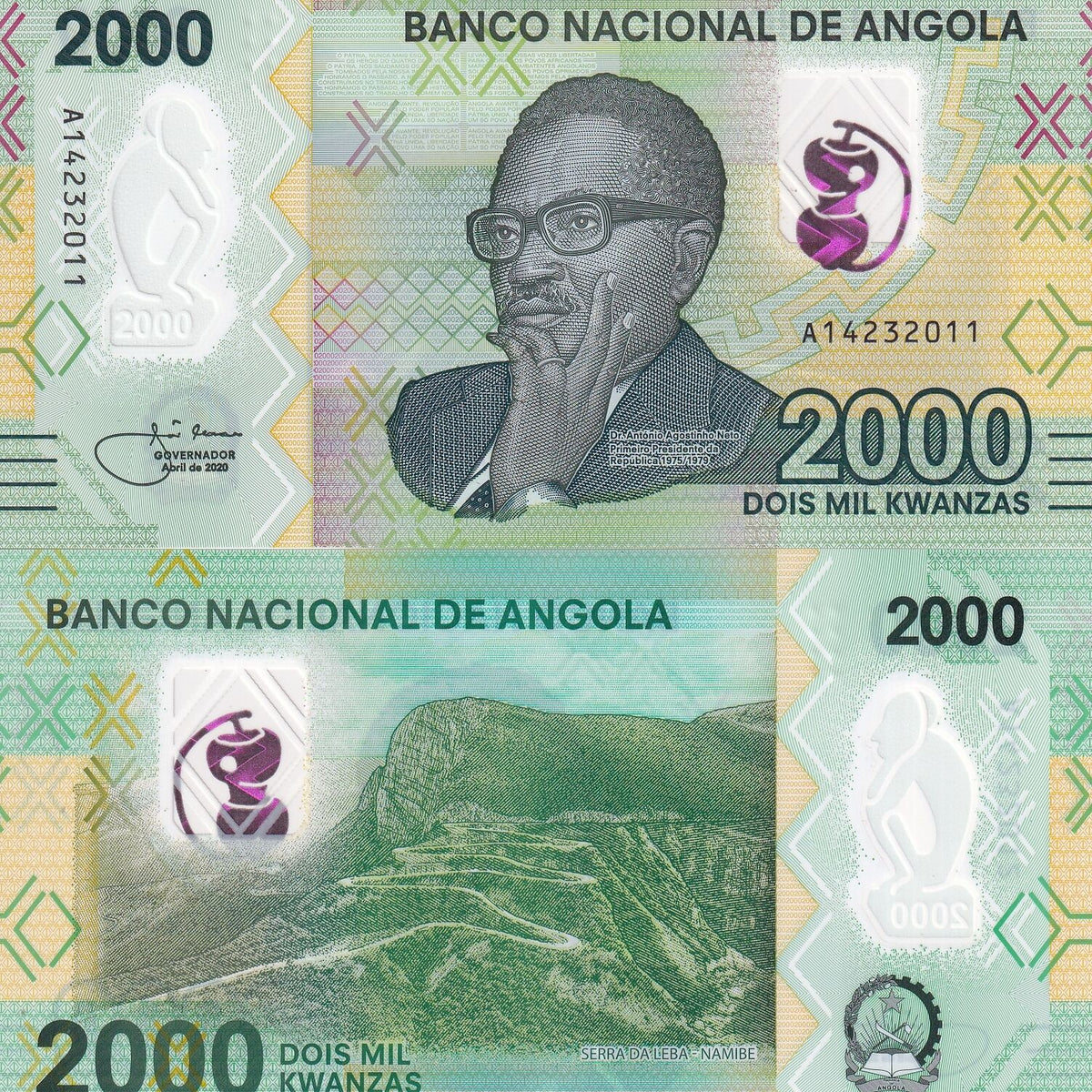 Angola 2000 Kwanzas 2020 P 163 Polymer UNC – NotesHOBBY