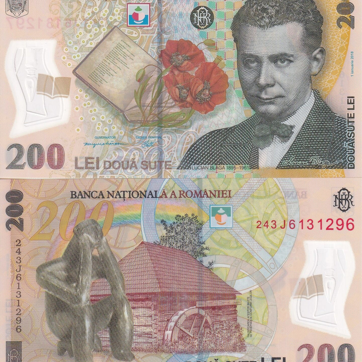 Romania 200 Leu 2018/2024 P 122 Polymer UNC – Noteshobby