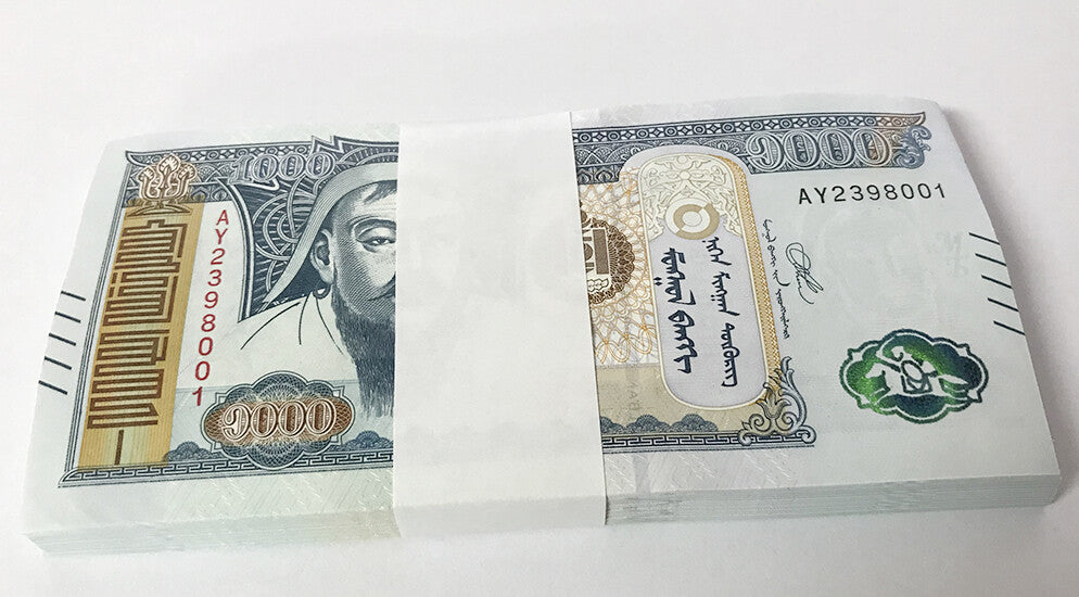 Mongolia 1000 Tugrik 2020 P New Blind Marki + New Logo UNC Lot 100 Pcs ...
