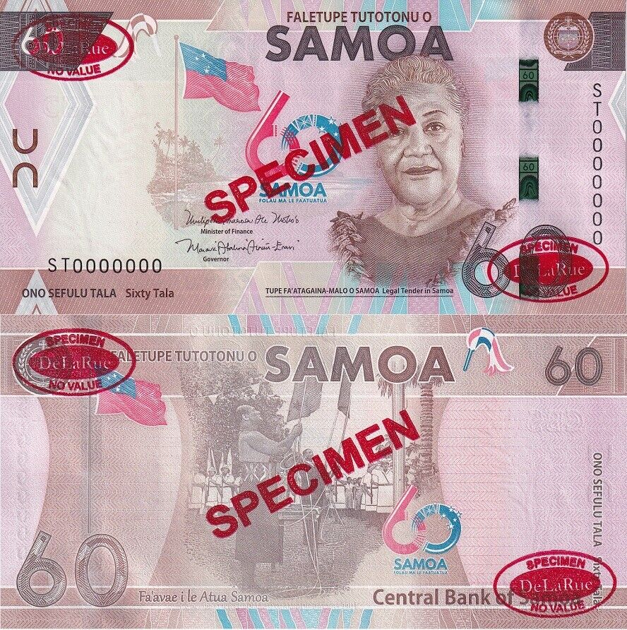 Samoa 60 Tala 2022/2023 Commemorative P 46 SPECIMEN UNC – Noteshobby