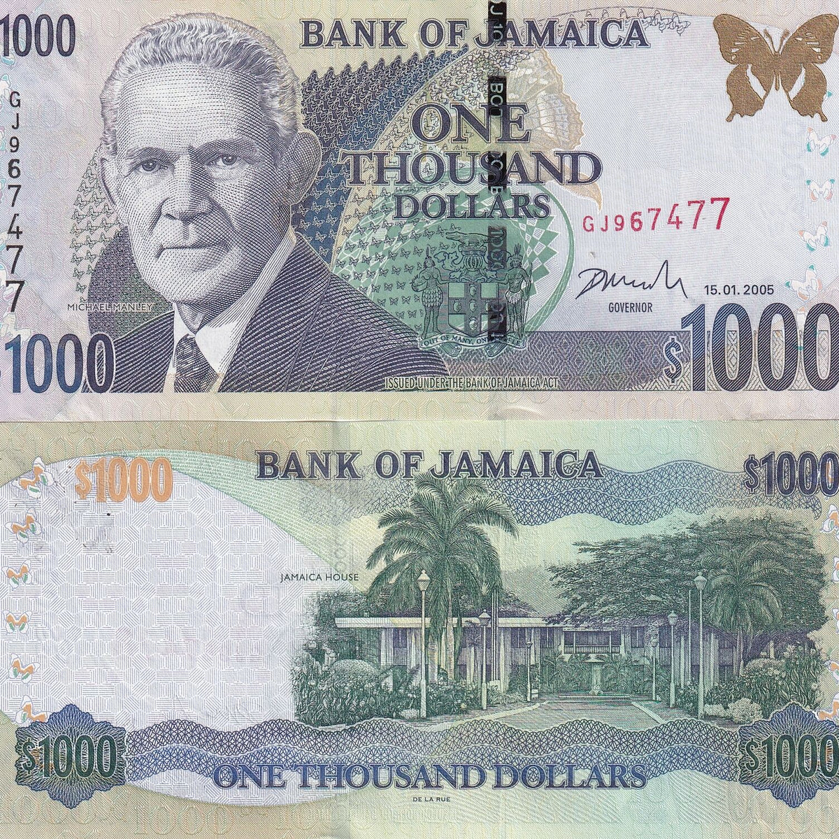 Jamaica 1000 Dollars 2005 P 86 UNC – NotesHOBBY