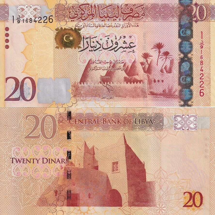 Libya 20 Dinars ND 2013 P 79 UNC – NotesHOBBY