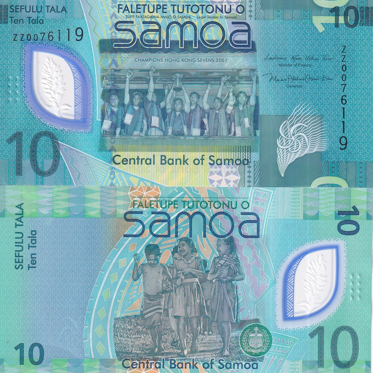 Samoa 10 Tala ND 2023/2024 P 48 Polymer REPLACEMENT ZZ Prefix UNC ...