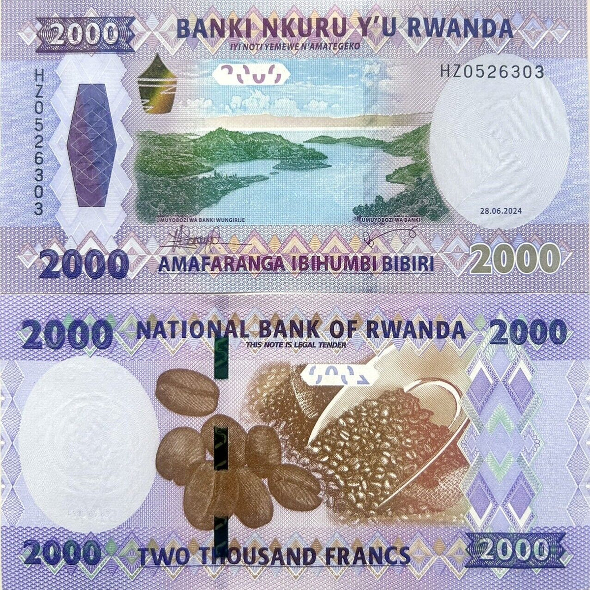 Rwanda 2000 Francs 2024 P 44 NEW Design UNC – Noteshobby