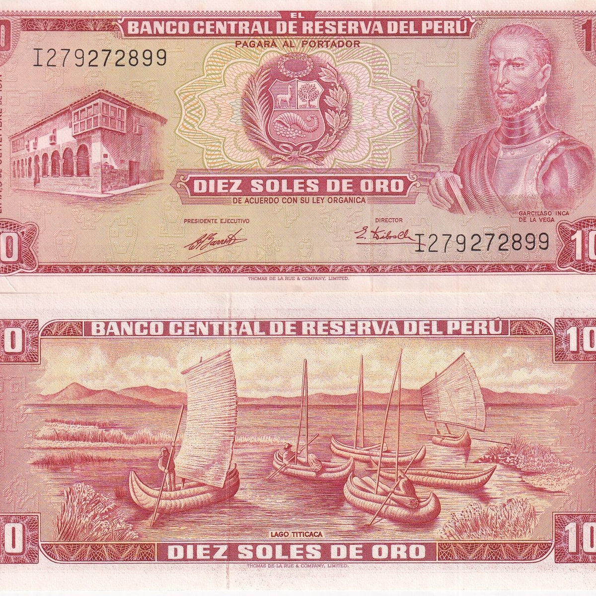 Peru 10 Soles De Oro 1971 P 100 b AUnc With little Tone – Noteshobby