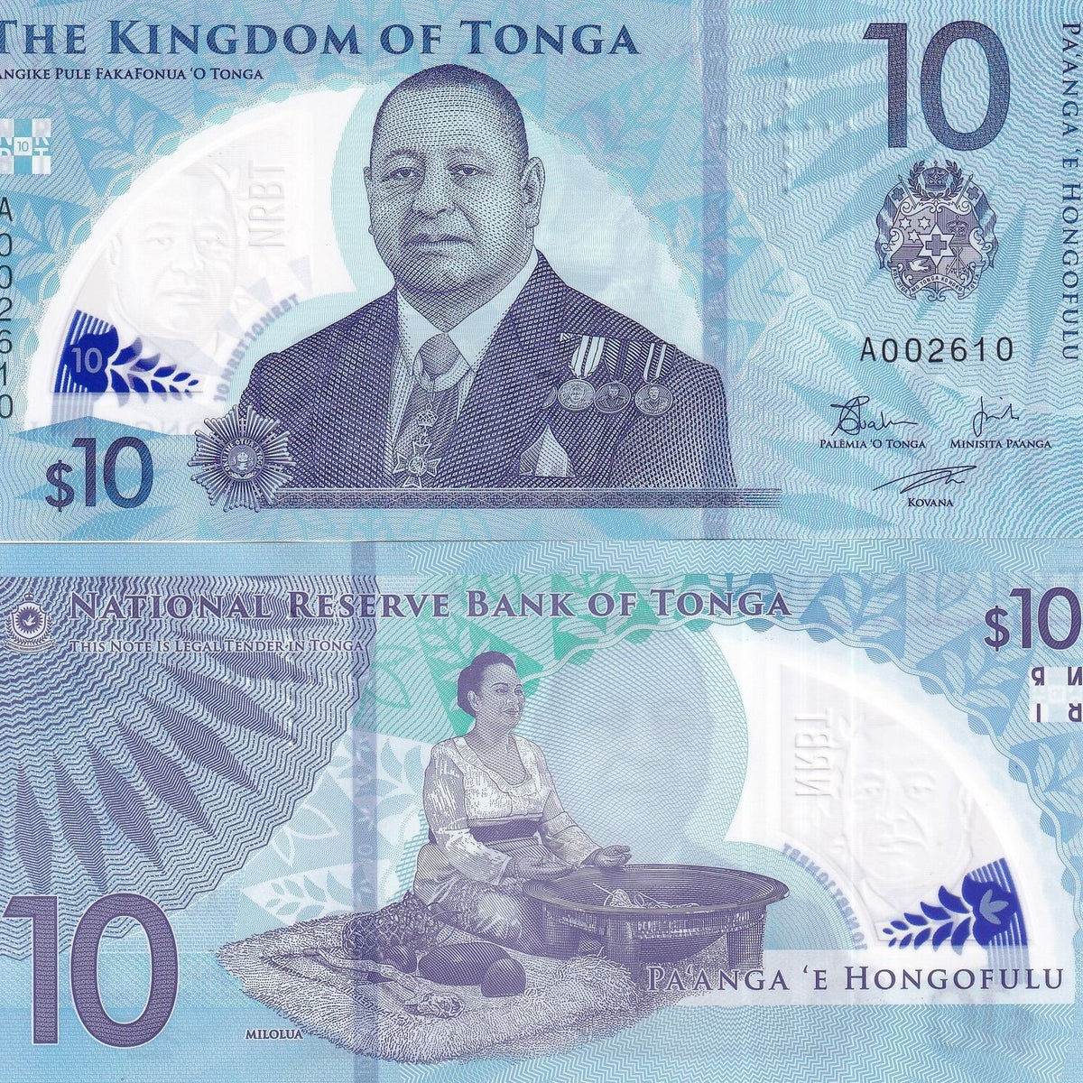 Tonga 10 Pananga ND 2023 (2024) P 52 National Reserve UNC – Noteshobby