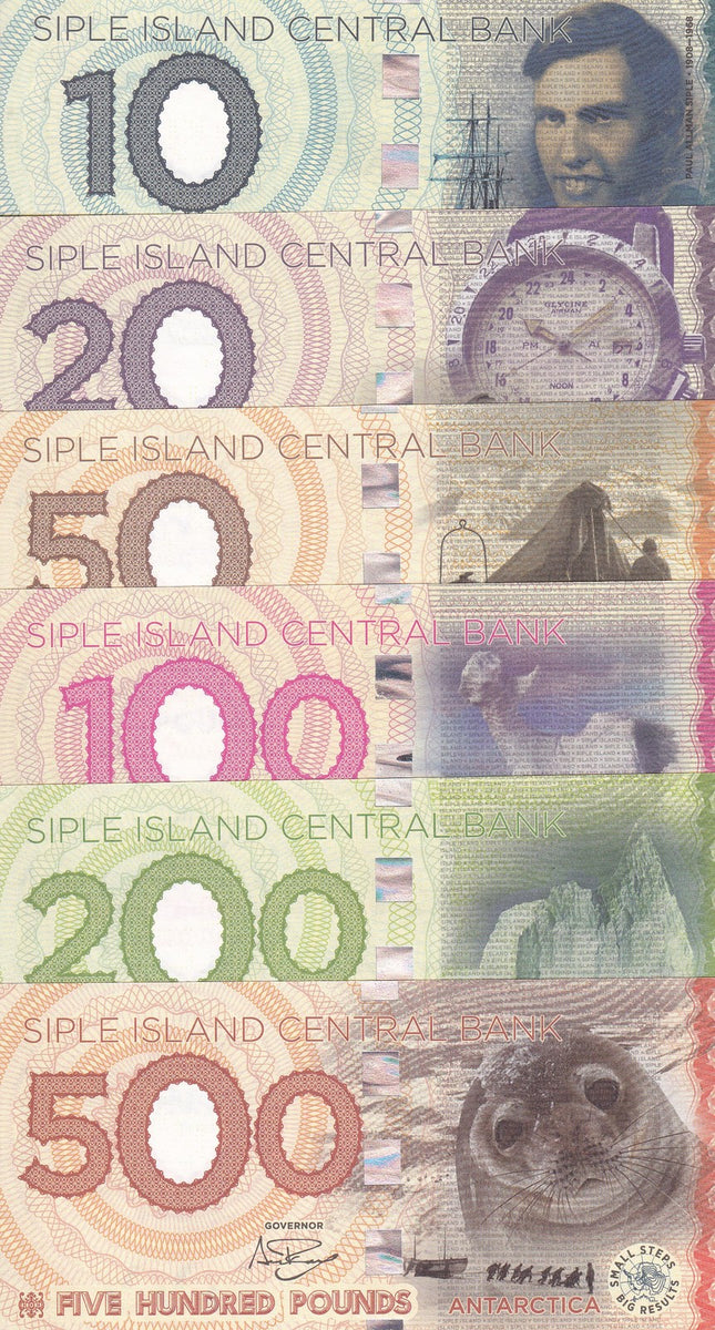 Siple Island Set 6 10 20 50 100 200 500 Pound 2017 Fantasy Western Ant ...