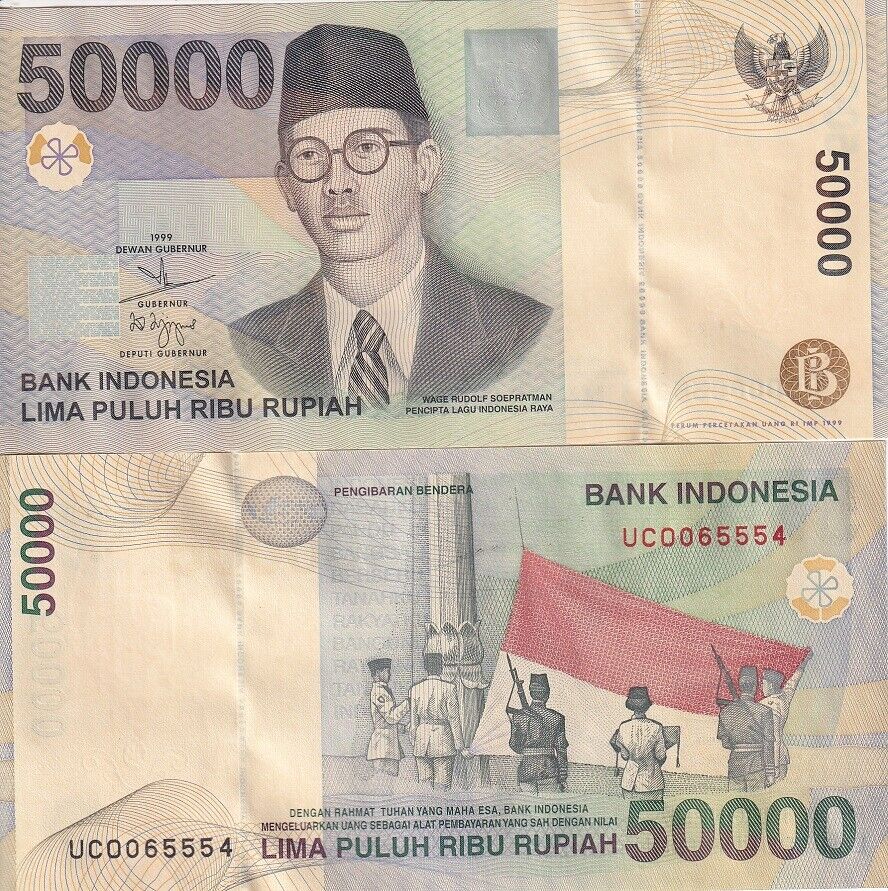 Indonesia 50000 Rupiah 1999 /1999 P 139 a UNC – Noteshobby