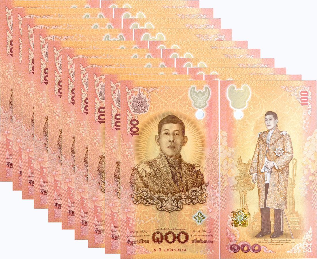 Thailand 100 Baht ND 2024 Commemorative P 143 NEW Polymer UNC LOT 10 P ...