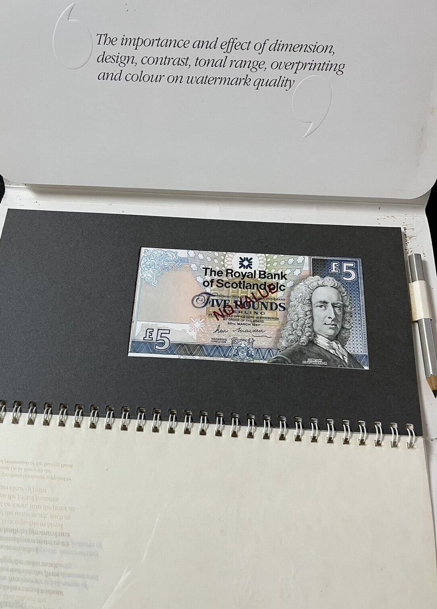 SCOTLAND 5 POUNDS 1987 P 347 ARCHIVAL SPECIMEN WITH BOOK PORTAL WTM ...