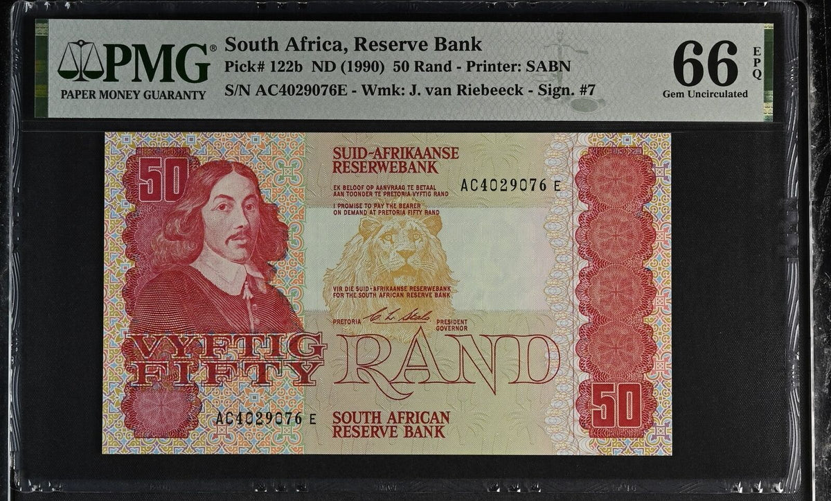 South Africa 50 Rand ND 1990 P 122 b GEM UNC PMG 66 EPQ – Noteshobby