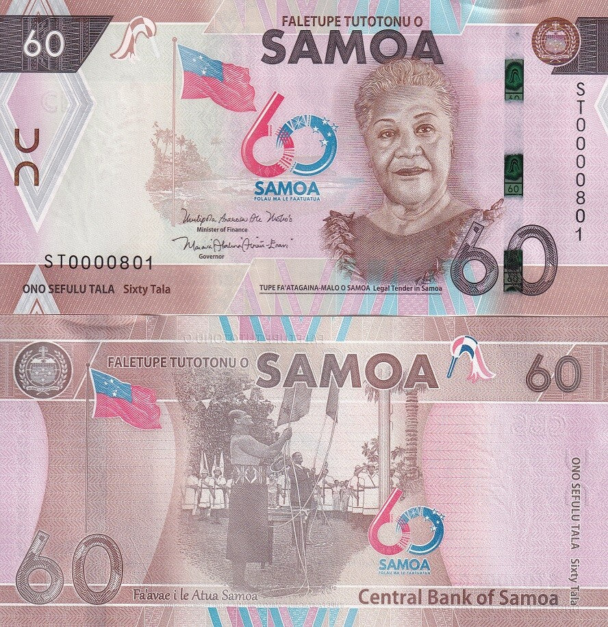 Samoa 60 Tala ND 2023 60th Commemorative P 46 UNC – NotesHOBBY