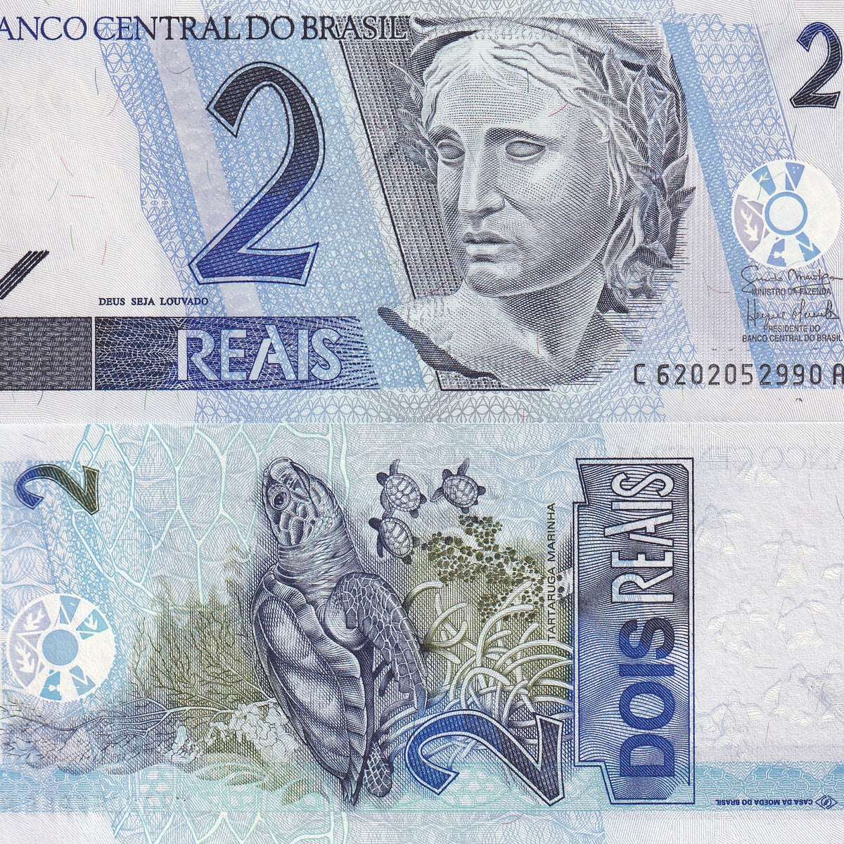 Brazil 2 Reais ND 2009 P 249 f UNC – NotesHOBBY