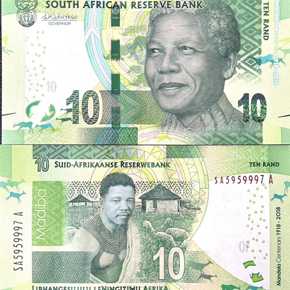 South Africa 10 Rands 2018 Commemorative P 143 AUnc – Noteshobby