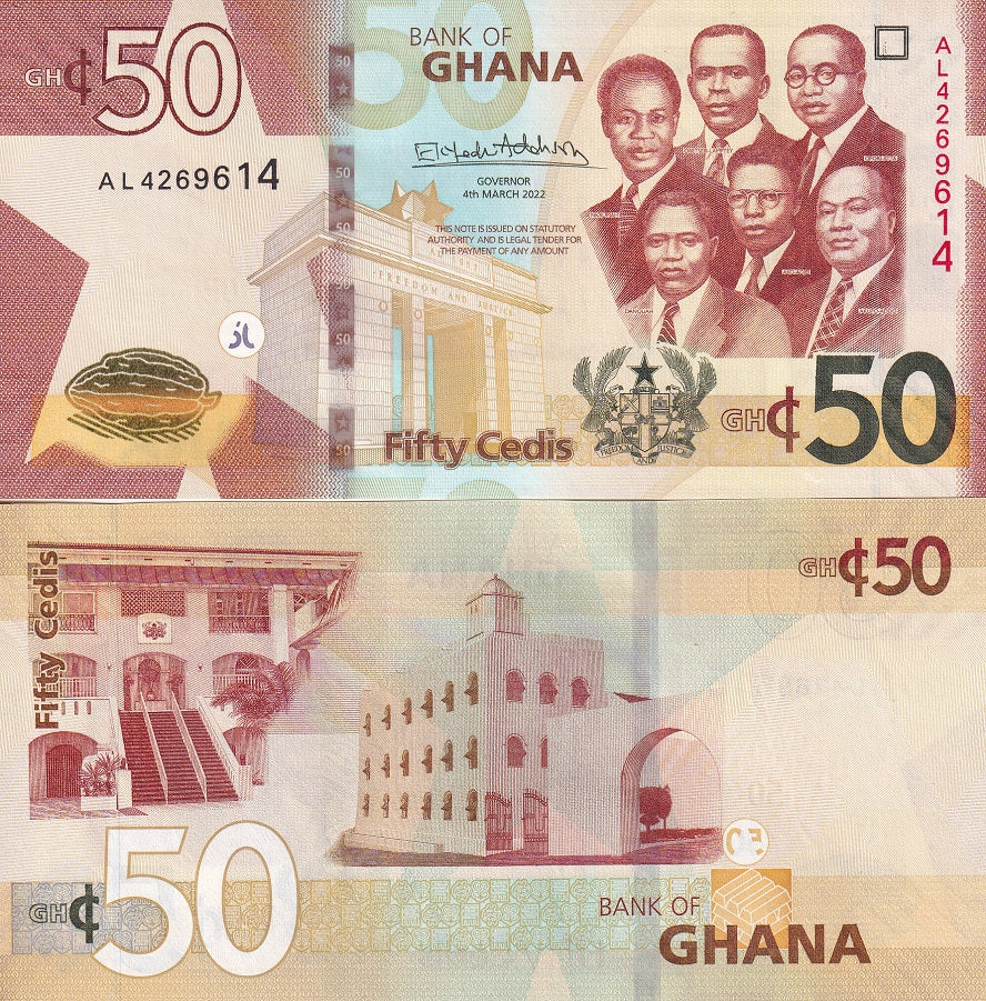 Ghana 50 CEDIS 2022 P 49 New Date UNC – Noteshobby