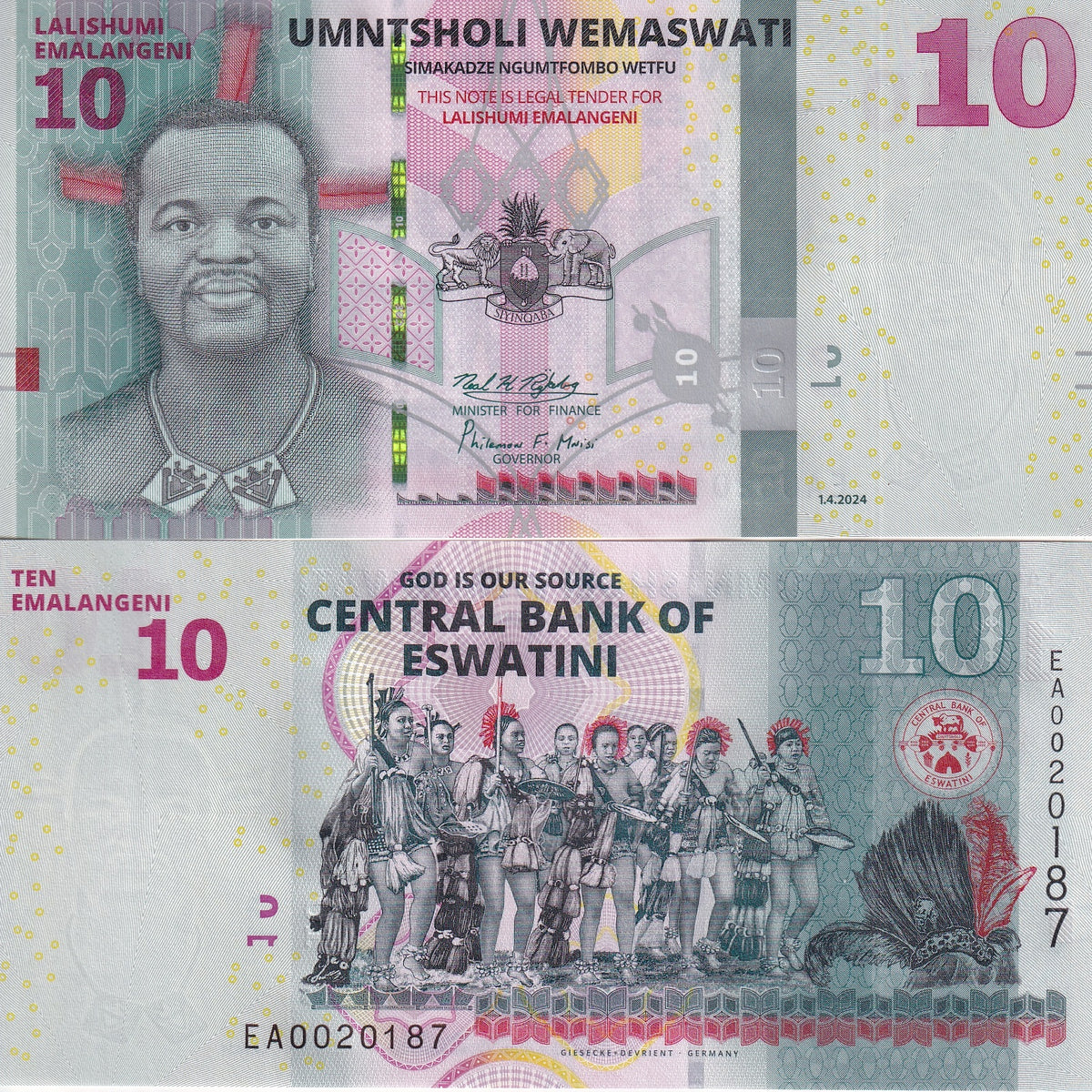 Eswatini 10 Emalangeni Swaziland 2024 P NEW UNC – Noteshobby