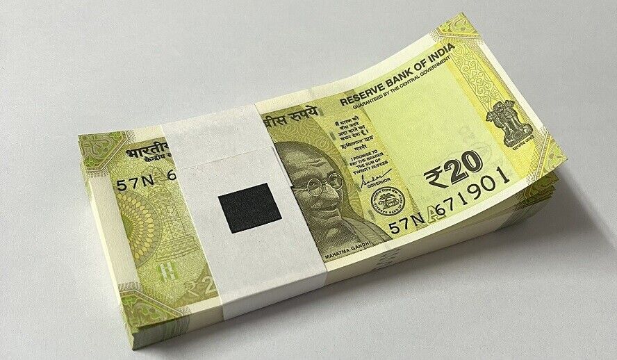 India 20 Rupees 2022 P 110 UNC LOT 100 PCS – Noteshobby