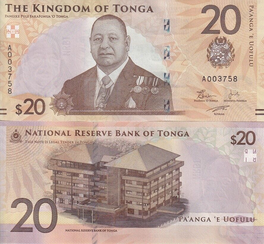 Tonga 20 Pananga 2023 2024 P 52 NEW Design National Reserve UNC ...