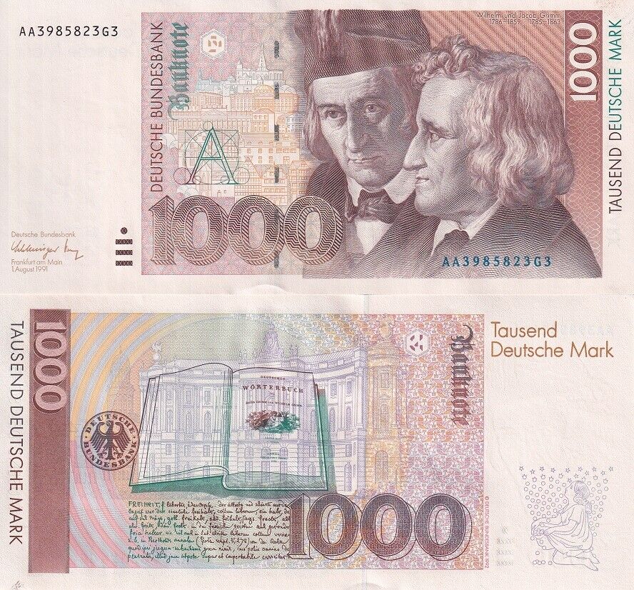 Germany 1000 Deutsche Mark 1991 P 44 UNC – Noteshobby