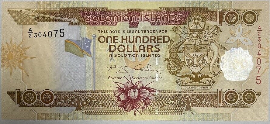 Solomon Islands 100 Dollars ND 2006 P 30 A/2 UNC – NotesHOBBY