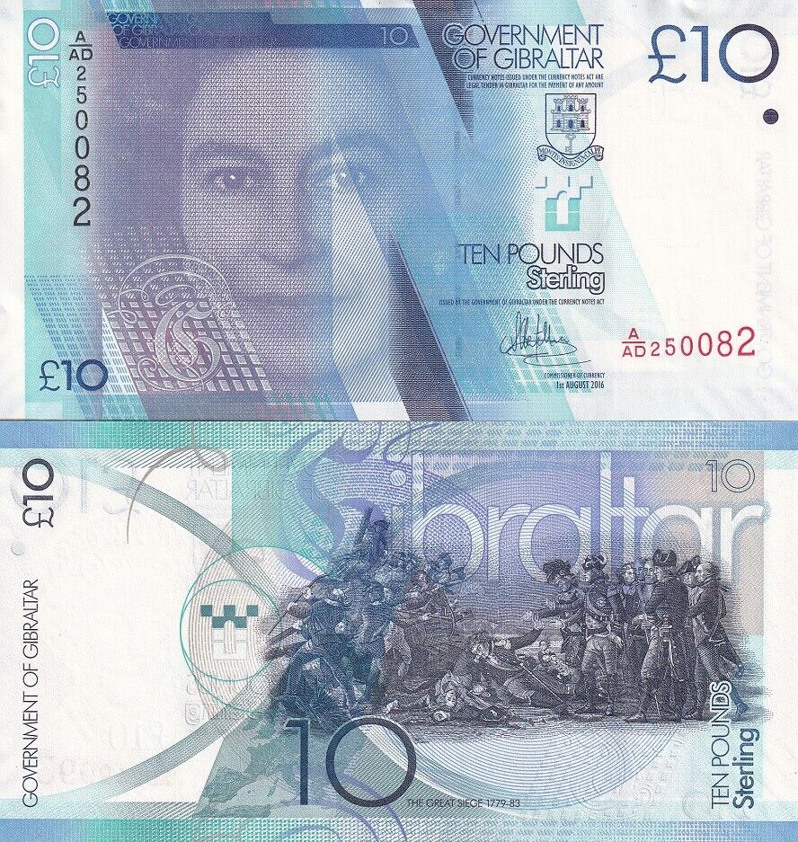 Gibraltar 10 Pounds 2018 P 36 New Sign UNC – Noteshobby