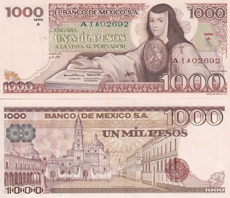 Mexico 1000 Pesos 1978 P 70 a UNC – NotesHOBBY