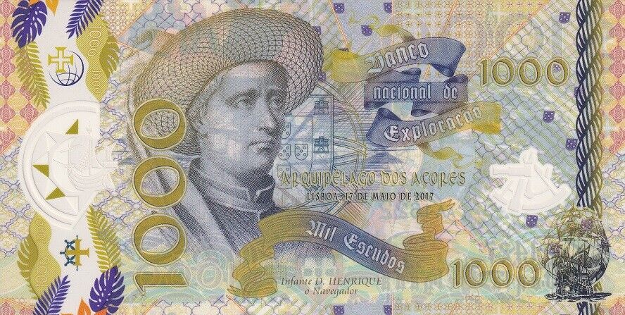 Portuguese Azores 1000 Escudos 2017 Fantasy polymer – NotesHOBBY