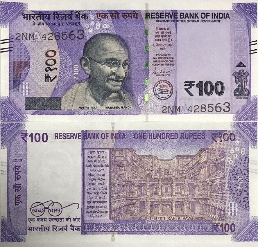India 100 Rupees 2022 Letter A P 112 UNC – Noteshobby
