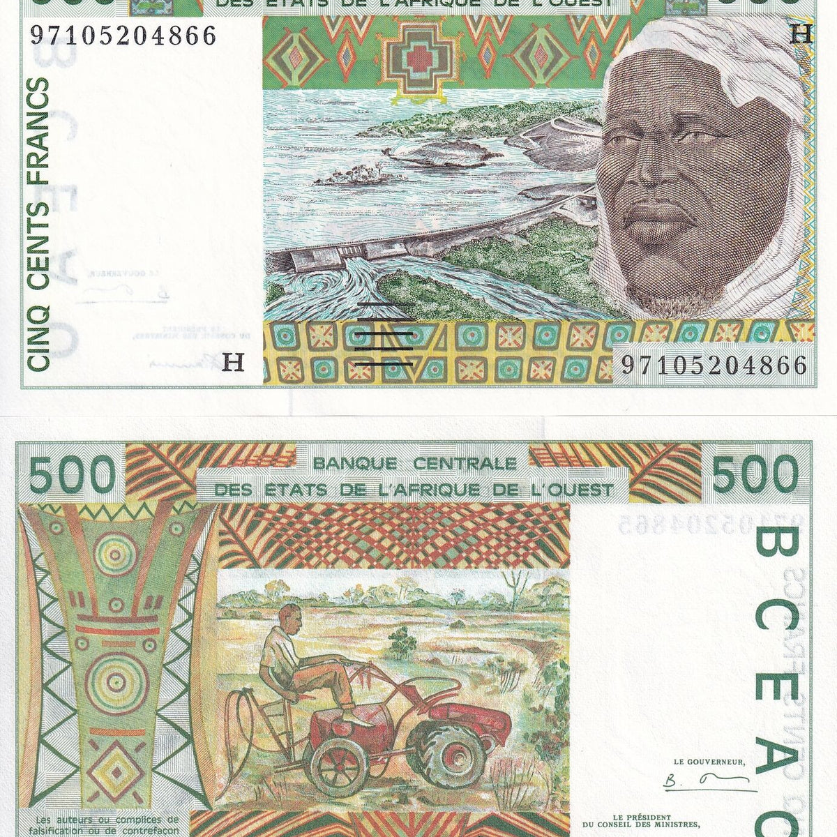 West African States Niger 500 FRANCS 1997 P 610Hh UNC – Noteshobby