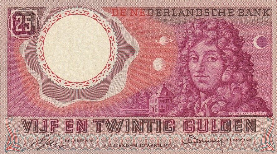 Netherlands 25 Gulden 1955 P 87 AU-UNC – Noteshobby