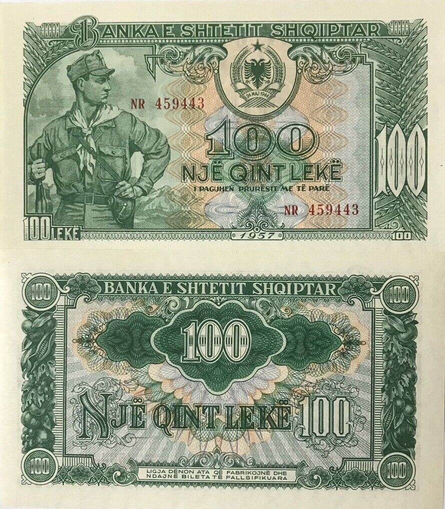 Albania 100 Leke 1957 P 30 UNC – NotesHOBBY
