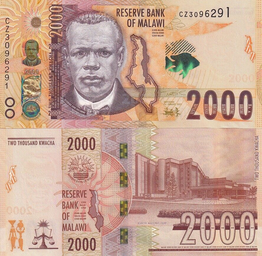 Malawi 2000 Kwacha 2022 P 70 UNC – Noteshobby