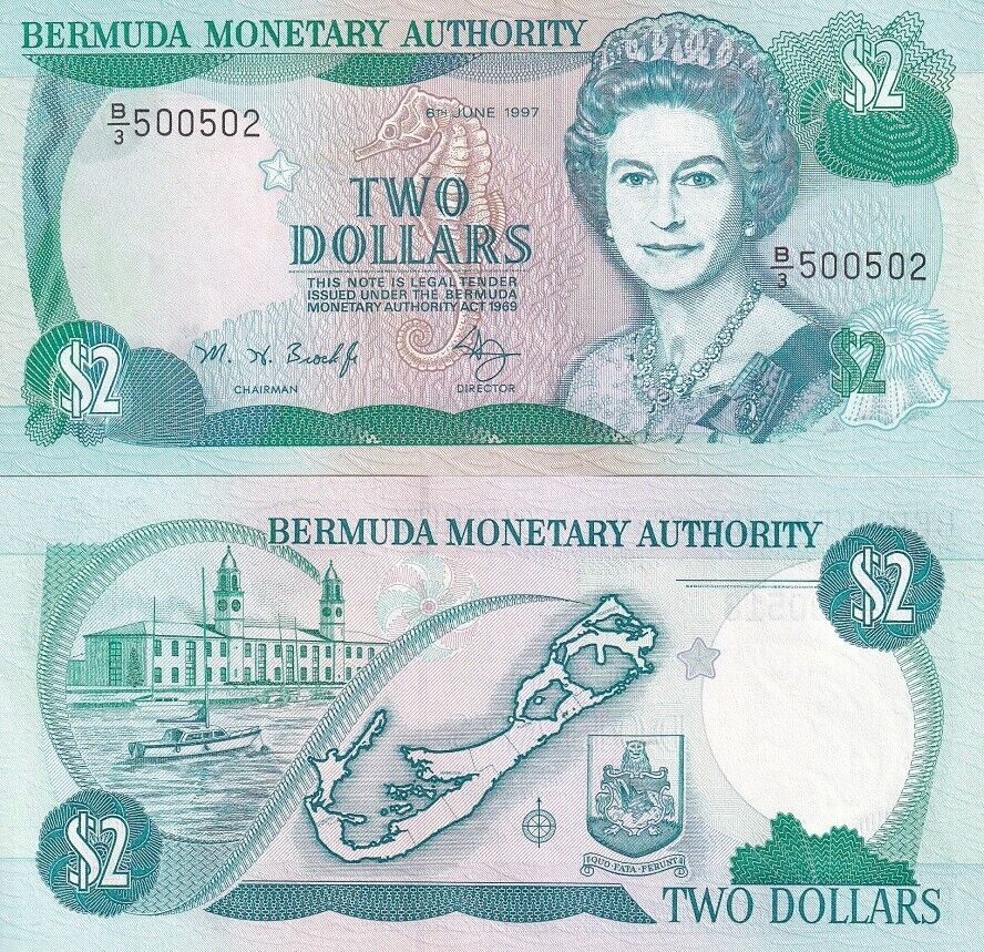 Bermuda 2 Dollars 1997 P 40 UNC – Noteshobby