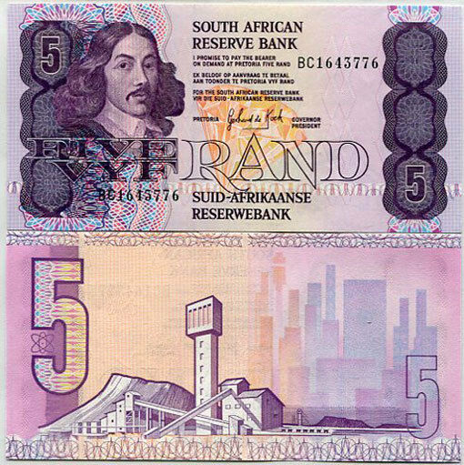 SOUTH AFRICA 5 RAND P 119 d UNC – NotesHOBBY